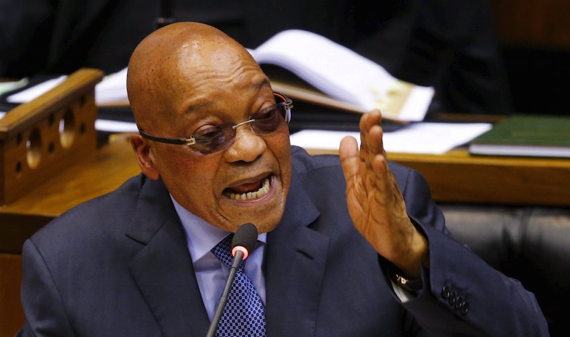President Jacob Zuma answers questions at Parliament in Cape Town ...