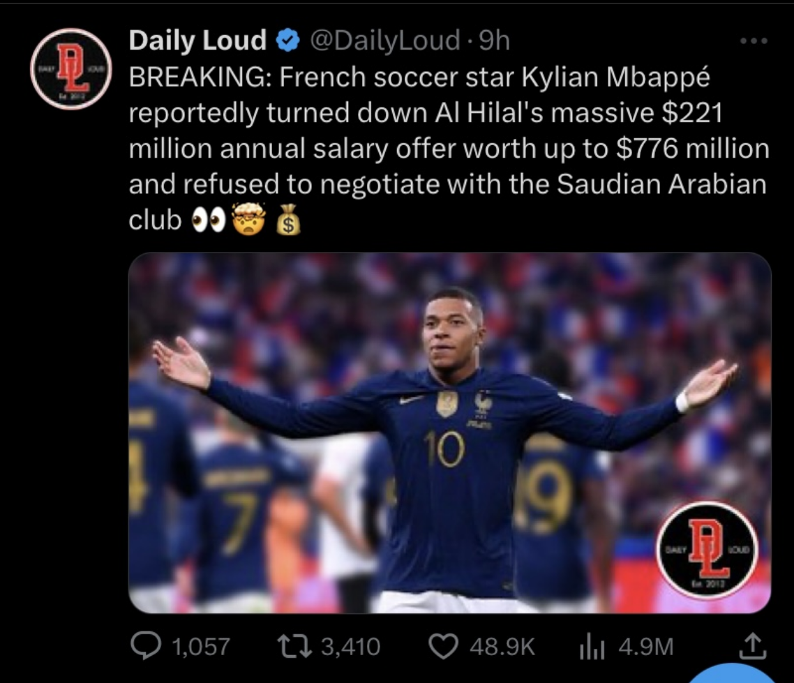 Mbappe Rejects Bid from Saudi Arabian Club Al Hilal – MEZIESBLOG